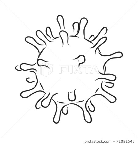 coronavirus virus, vector sketch illustration . - Stock Illustration ...