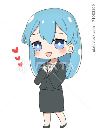 Female mini character in a suit favor - Stock Illustration [71083109 ...
