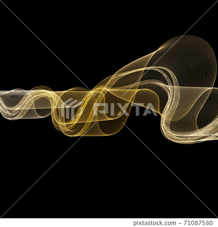 Abstract wave lines gold color isolated on... - Stock Illustration ...