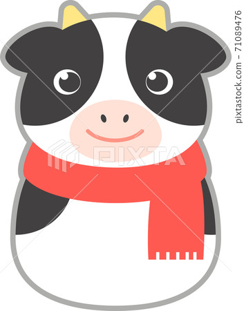 Cow wearing a muffler - Stock Illustration [71089476] - PIXTA