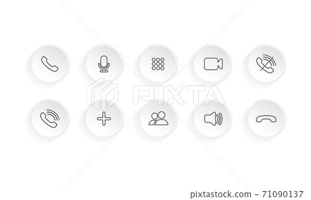 Video call icon set. Communication symbol.... - Stock Illustration ...