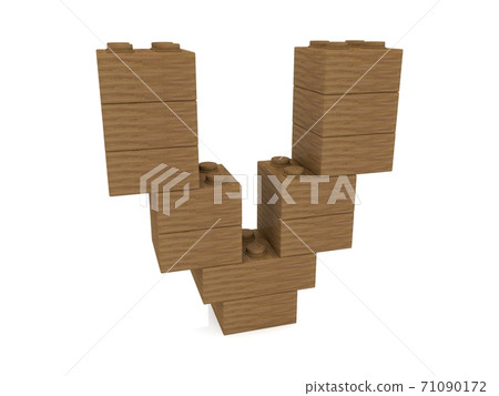 Letter V concept built from toy wood bricks - Stock Illustration ...