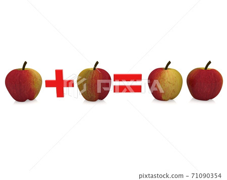 An example of mathematics with red-yellow apples - Stock Illustration ...