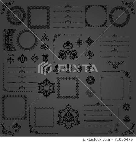 Vintage Set of Horizontal, Square and Round... - Stock Illustration ...
