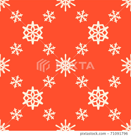 Christmas snowflakes seamless pattern tiled red... - Stock Illustration ...