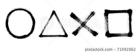 Circle, triangle, cross and square shape...-插圖素材 [71092862] - PIXTA圖庫