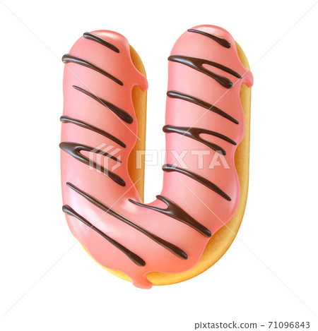 Glazed donut font 3d rendering letter U - Stock Illustration [71096843] - PIXTA
