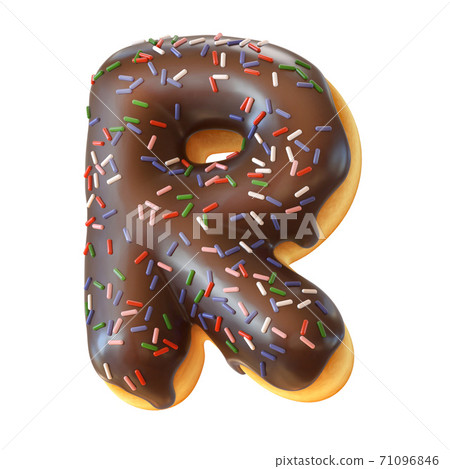 Glazed donut font 3d rendering letter R - Stock Illustration [71096846 ...