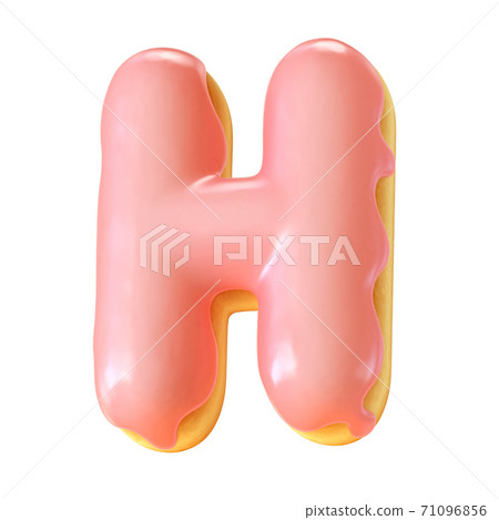 Glazed donut font 3d rendering letter H - Stock Illustration [71096856 ...