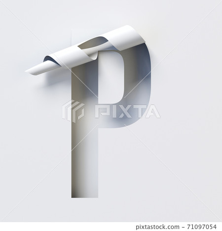 Cut out curled paper font 3d rendering letter P - Stock Illustration [71097054] - PIXTA