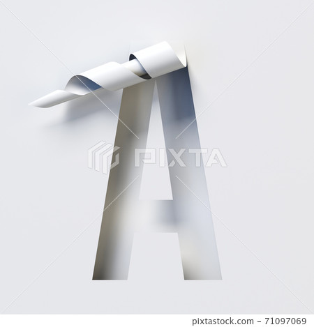 Cut out curled paper font 3d rendering letter A - Stock Illustration [71097069] - PIXTA