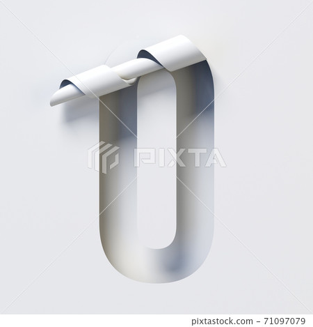 Cut out curled paper font 3d rendering number 0 - Stock Illustration [71097079] - PIXTA