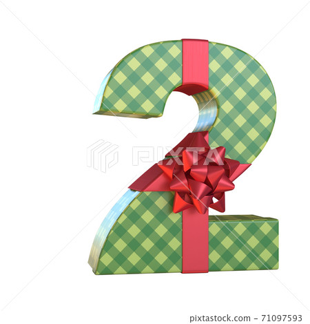 Gift box with red ribbon bow 3d font, present... - Stock Illustration ...
