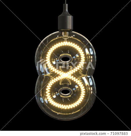 Light bulb 3d font 3d rendering number 8 - Stock Illustration [71097883 ...