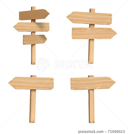 Signposts, signboards, guideposts, wooden road... - Stock Illustration ...