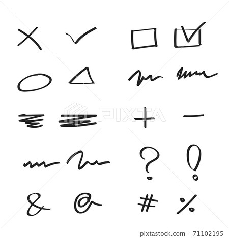 Hand drawing handwriting & symbols - Stock Illustration [71102195] - PIXTA