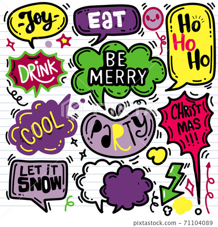 Speech Bubbles Set with christmas greetings... - Stock Illustration ...
