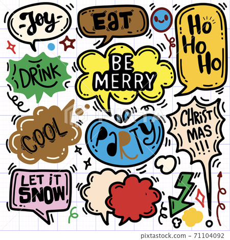 Speech Bubbles Set with christmas greetings... - Stock Illustration ...