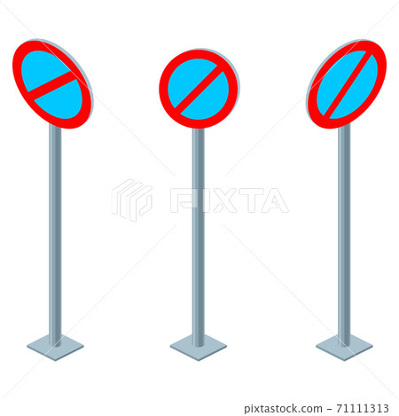 Road sign no waiting or no parking traffic... - Stock Illustration ...
