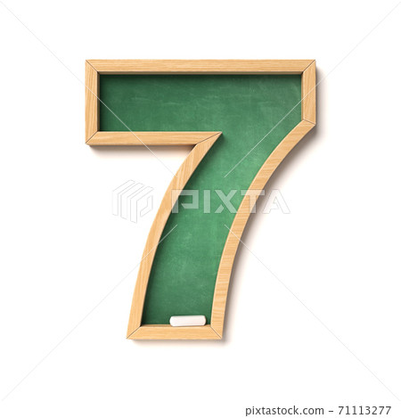 Chalkboarf font 3d rendering number 7-插圖素材 [71113277] - PIXTA圖庫