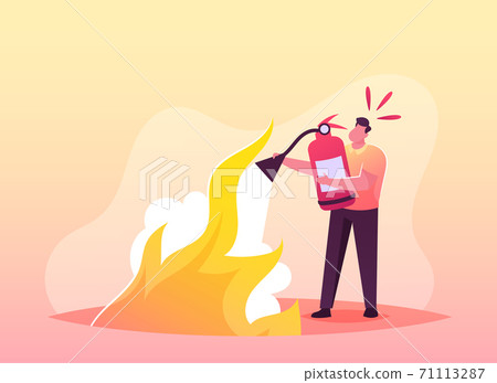 Fire Extinguisher Putting Out Fire Cartoon