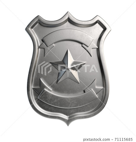 Blank metallic badge, silver emblem, coat of... - Stock Illustration ...