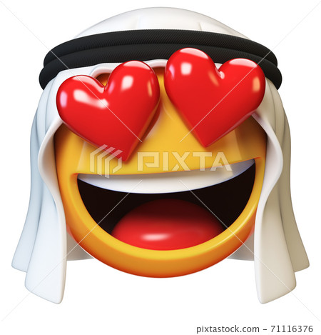 Falling in love Arab emoji isolated on white...-插圖素材 [71116376] - PIXTA圖庫