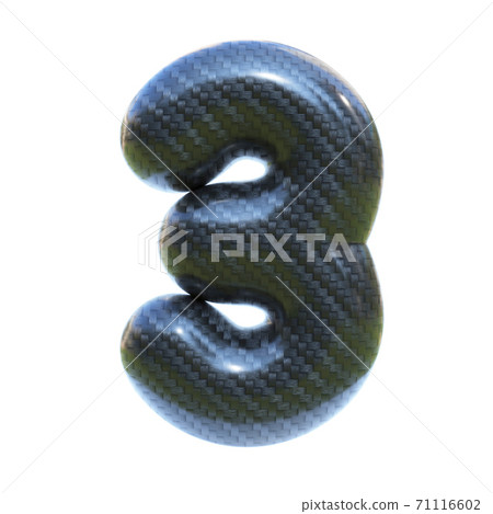 Carbon fiber font, 3d rendering, number 3 - Stock Illustration [71116602] - PIXTA