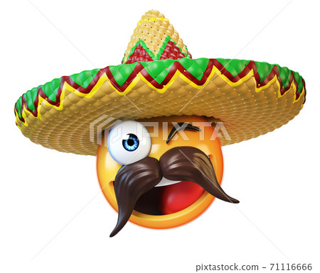 Mexican emoji isolated on white background,... - Stock Illustration ...