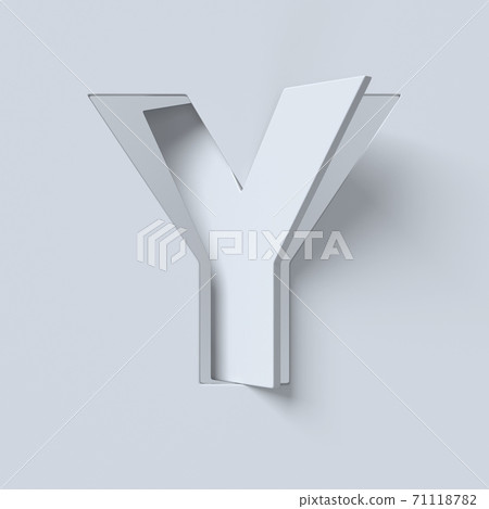 Cut out and rotated font 3d rendering letter Y - Stock Illustration [71118782] - PIXTA