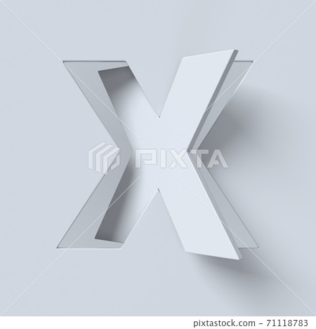 Cut out and rotated font 3d rendering letter X - Stock Illustration [71118783] - PIXTA
