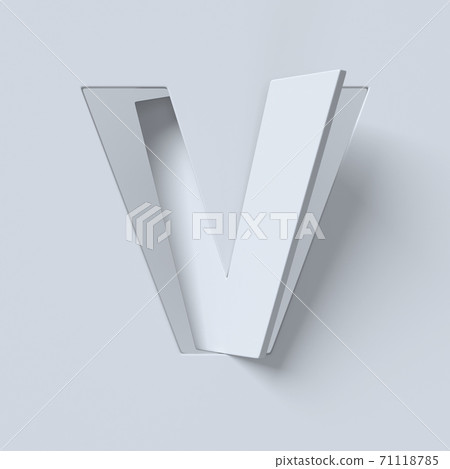 Cut out and rotated font 3d rendering letter V - Stock Illustration [71118785] - PIXTA