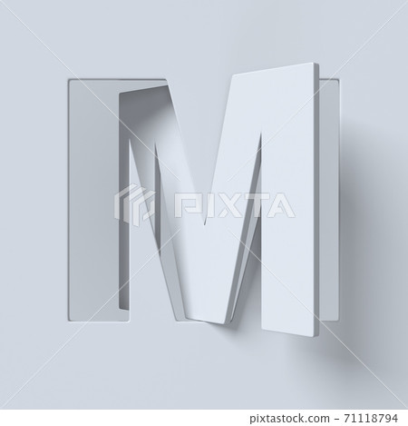 Cut out and rotated font 3d rendering letter M - Stock Illustration [71118794] - PIXTA
