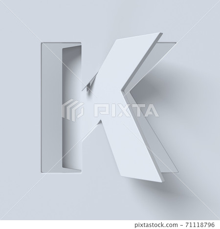 Cut out and rotated font 3d rendering letter K - Stock Illustration [71118796] - PIXTA