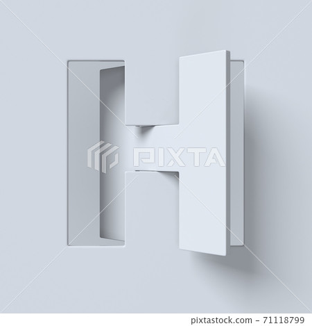 Cut out and rotated font 3d rendering letter H - Stock Illustration [71118799] - PIXTA