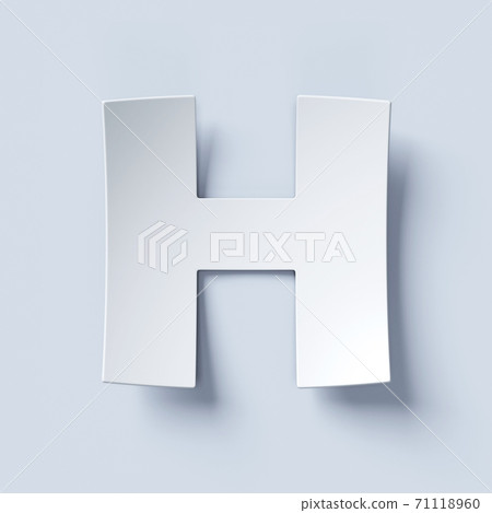 White bent paper font letter H - Stock Illustration [71118960] - PIXTA