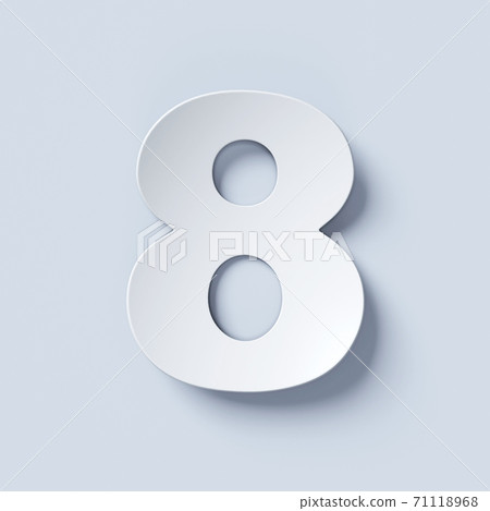 White bent paper font number 8 - Stock Illustration [71118968] - PIXTA