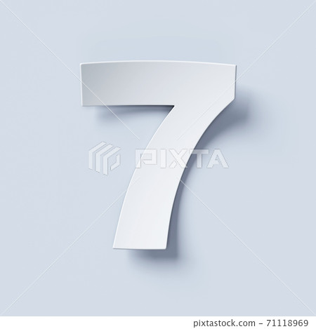 White bent paper font number 7 - Stock Illustration [71118969] - PIXTA