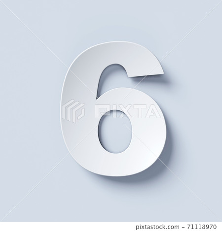White bent paper font number 6-插圖素材 [71118970] - PIXTA圖庫