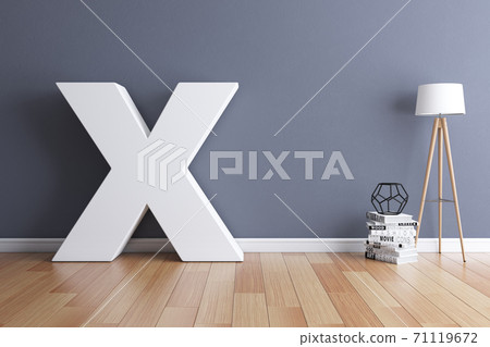 Mock up interior font 3d rendering letter X - Stock Illustration [71119672] - PIXTA