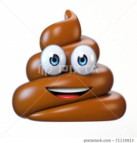 Poop emoji isolated on white background, poo... - Stock Illustration ...
