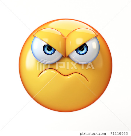 Grumpy emoji isolated on white background,... - Stock Illustration ...
