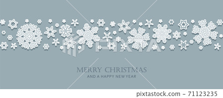christmas card with snowflake border - Stock Illustration [71123235 ...