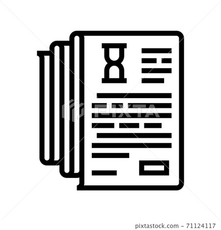 documentation lists heap line icon vector... - Stock Illustration ...