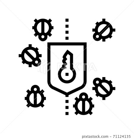 bug protection line icon vector illustration sign - Stock Illustration ...