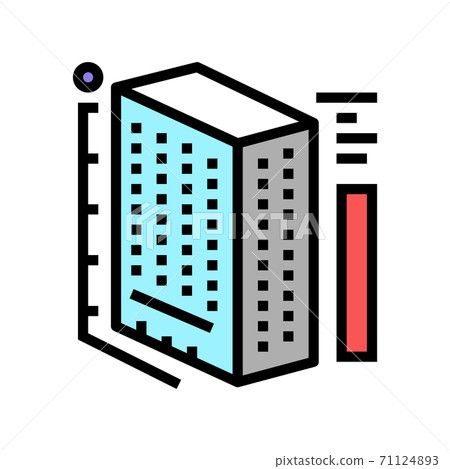 building construction sizes modeling color icon... - Stock Illustration ...