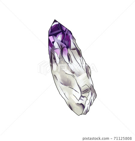 Purple mineral ore like amethyst watercolor style - Stock Illustration ...