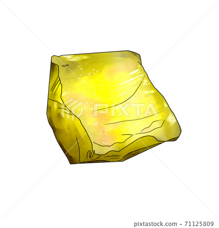 Bright yellow mineral ore watercolor style - Stock Illustration ...