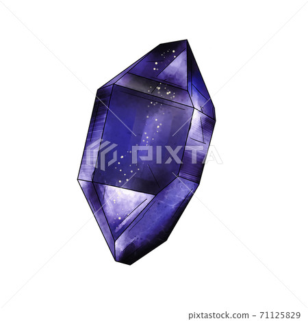Dark blue-purple mineral ore watercolor style - Stock Illustration ...