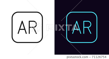 Outline AR icon. Linear AR sign with editable... - Stock Illustration ...